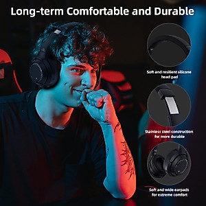 SoundMAGIC P60BT GM Performance Wireless Gaming Headset - Surround Sound 2.4GHz USB/Bluetooth Headphones 50 Hours Lasting Lower Latency Compatibility for PC Mobile PS4 PS5 Xbox Consoles