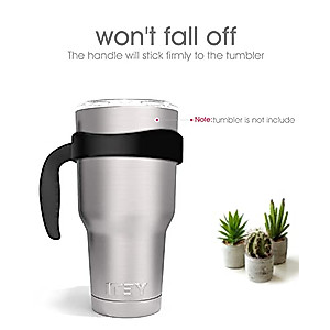 Fking Tumbler Handle for Yeti 30 oz Rambler Cup, Reaplacment Holder Grip for Rtic Mug, Sic, Ozark Trail and more Tumbler Mugs, BPA FREE (Black)