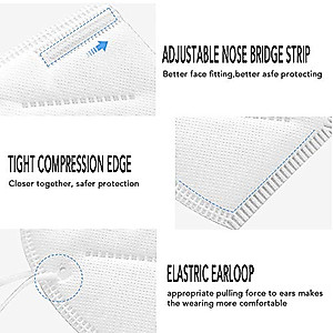 YIDERBO White KN95 Face Mask Pack of 20 Individually Packaged 5-Ply Disposable Face Masks Filter Efficiency≥95% Protection Against PM2.5, Fire Smoke, Dust Cup Dust Mask