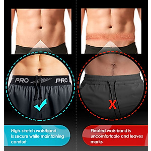 ACESHIP 2 Pack Workout Running Shorts Quick Dry Athletic Shorts 5" and 9" Lightweight Gym Shorts with Zipper Pockets Gray