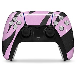 WraptorSkinz Skin Wrap compatible with Sony PS5 DualSense Controller Zebra Skin Pink (CONTROLLER NOT INCLUDED)