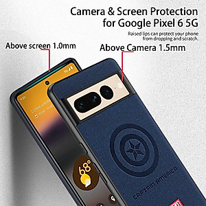 IRON SPIDER Case for Google Pixel 6, with Superhero Character Compatible Pixel 6 Leather Case (Blue)