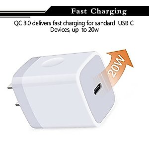 Type C Wall Adapter for Samsung Galaxy S21 FE S23 S22 Ultra S20 Plus A03S F23 A13 A23 A33 A53 A73,20W PD 3.0 USB C Wall Charger Plug Fast Charging Block for iPhone 14 13 12 11 Pro Max,SE,XR,8 7 6 Plus