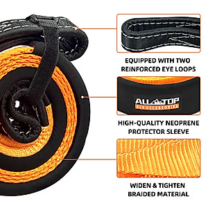 ALL-TOP Tree Saver Strap 3in x 8ft Certified 36000Lbs Break Strength, Emergency Recovery Tow Strap Winch Extension Rope with Oversize Carry Bag
