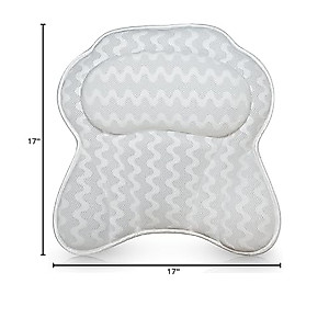 Bath Pillow for Tub, Luxury Bathtub Pillow Head and Neck Support, Relaxing Spa Cushion Head Rest for Tub, Bathtub Accessories for Women and Men with Quick Drying 3D Air Mesh Portable Washable