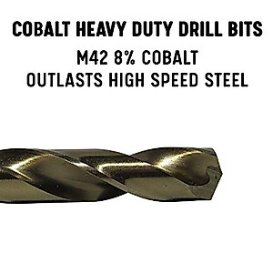 Drill America - D/ACO43P12 #43 Cobalt Heavy Duty Drill Bit (Pack of 12), D/ACO Series