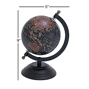 Deco 79 Mango Wood Globe, 6" x 5" x 9", Black