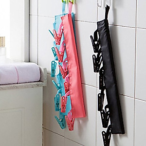 Gilroy Portable Clothes Clip Rack Bathroom Travel Foldable Hanging Pegs Towel Clips