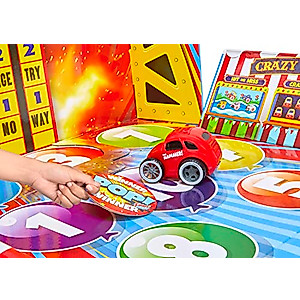 Little Tikes Crazy Fast Flip & Fly Carnival Playset with One Exclusive Pullback Toy Car Vehicle, Goes up to 50ft!