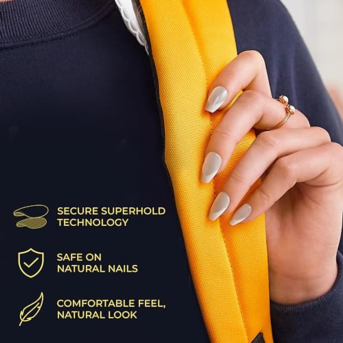 KISS imPRESS No Glue Mani Press On Nails, Design, 'No Other', Red, Short Size, Squoval Shape, Includes 30 Nails, Prep Pad, Instructions Sheet, 1 Manicure Stick, 1 Mini File