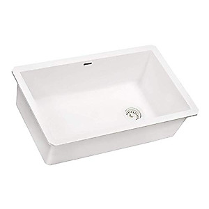 Ruvati 32 x 19 inch Undermount Granite Composite Single Bowl Kitchen Sink - Arctic White - RVG2033WH