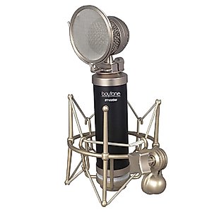 Boytone, Professional Studio Recording Podcast Condenser, Metal Shock Mount, Anti-Wind Cap (BT-68SM)