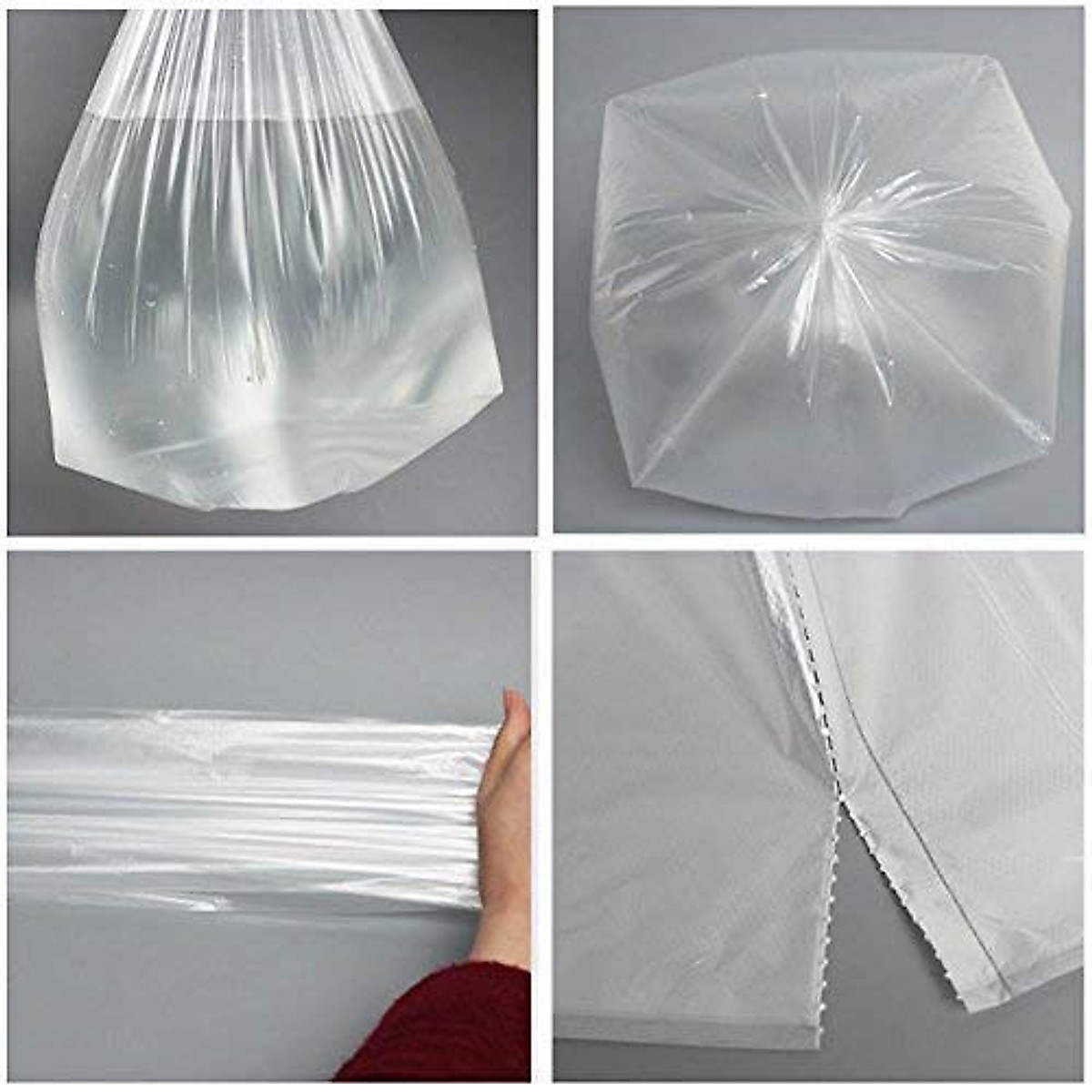 Cy3Lf 3 Gallon Small Clear Bathroom Trash Bags, Office Wastebasket Liners Garbage Bags for Restroom, Home Bins, 100 Counts