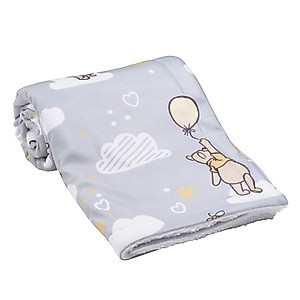 Lambs & Ivy Disney Baby Hunny Bear Winnie The Pooh Gray Soft Sherpa Baby Blanket