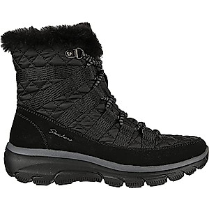 Skechers womens Sweater Fashion Boot, Black, 7.5 US