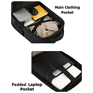 Rolling Backpack, MATEIN 17 inch Water Resistant Wheeled Laptop Backpack, Carry on Luggage Business Bag, College Student Computer Bookbag Trolley Suitcase for Men Women Adults to Travel, Black