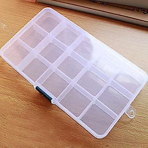 Storage Case Box,IEason Storage Case Box Holder Container Pills Jewelry Nail Art Tips 15 Grids