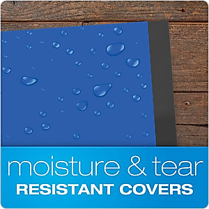 Oxford 10 Pocket Folder, Sturdy Plastic Spiral Portfolio, Anti-Tear Edges, 8 Clear Pockets, 2 Diagonal Interior Pockets, Letter Size, Blue (89331)