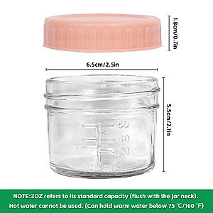 ANOTION Small Glass Jars with Lids, 8 Packs Salad Dressing Container to Go 3 Oz Glass Meal Prep Containers Reusable Canning Jars Spice Jars Small Mason Jars for Honey, Jam, Jelly, Food Storage