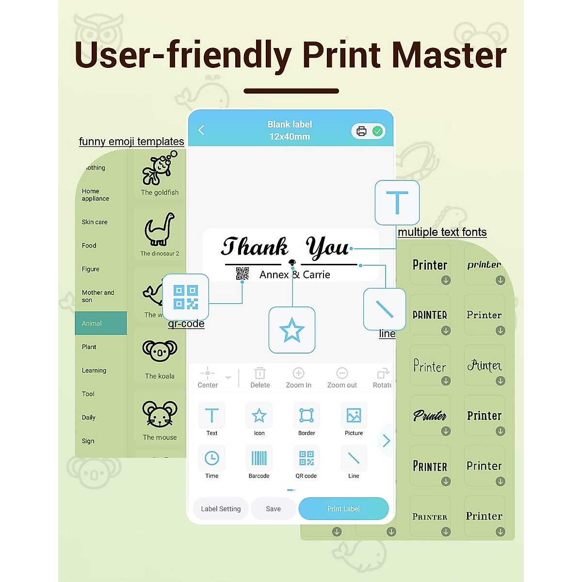 Phomemo Label Makers D35 Laberler, Bluetooth Portable Sticker Printer, D30 Label Maker 2023 Version,Support Pre-Cut/Continuous Paper,Home,Office Organization,Gift