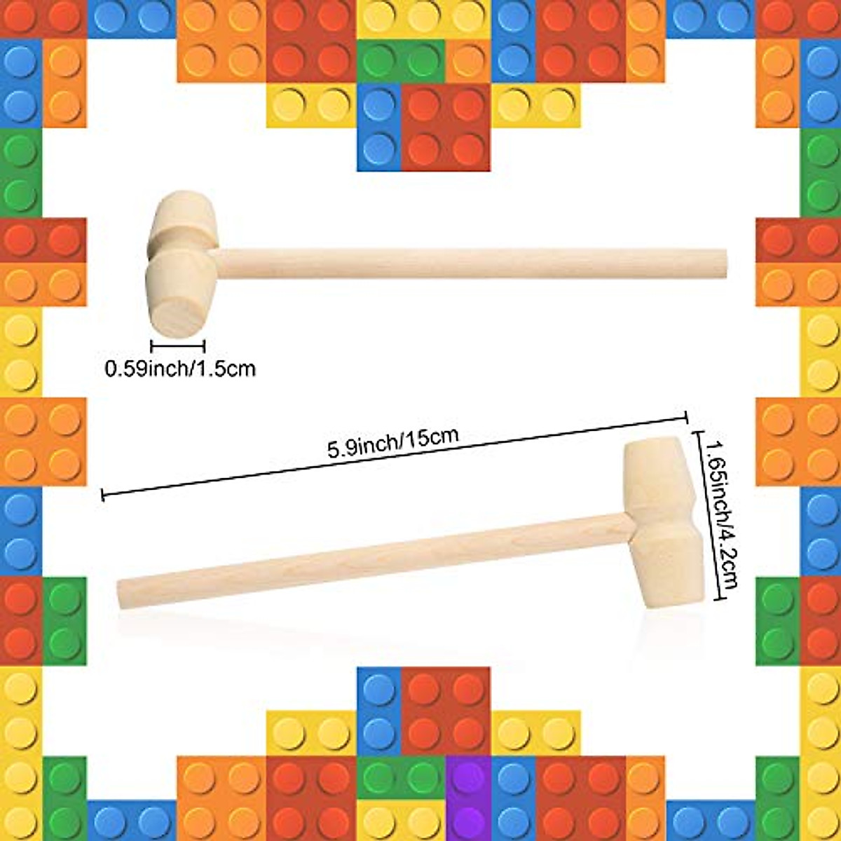 Mini Wooden Hammer Wooden Crab or Lobster Seafood Hammers Natural Hardwood Crab Hammers Cracker Mallets Pounding in Solid Natural Hardwood for Cracking Chocolate (10)