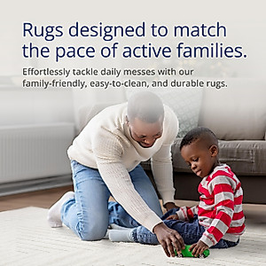 Abani Neutral Cream Area Rug 5' x 8' for Living Room, Bedroom - Tone-on-Tone Geometric Design - Durable & Easy to Clean