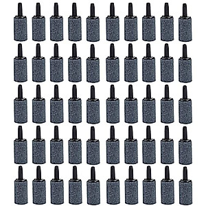 50 Pack 1 Inch Air Stone,Aquarium Air Stones, Cylinder Bubble Diffuser Airstone Fish Tank Bubbler Air Pump Accessories for Aquariums Hydroponics Grey (50 Pack)