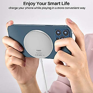 TOZO W6 Wireless Magnetic Charger Compatible for iPhone 14/14 Plus/14 Pro/14 Pro Max/13 Series/12 Series Aviation Aluminum Computer Numerical Control Technology Fast Charging Compatible for Magsafe