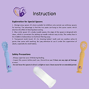 Silicone Baby Spoons - Set Baby Spoons Self Feeding – 8Pcs Food Grade Infant Spoons Baby Eating Supplies with Finger Toothbrush, Travel Case – Cute and Colorful Silicone Baby Spoon for Boys and Girls