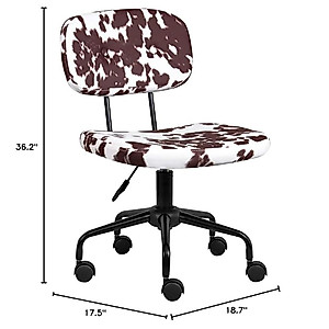 GIA Ayrshire Cow Pattern Without Arms Chair, White and Brown