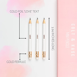 50 Pack Bridal Shower Pencils for Bridal Shower Games 50 Guests Perfect Mini Pencils Wedding Pens for all Wedding Shower Games Baby Shower Pencils or Golf Pencils with Erasers | Bridal Shower Pens