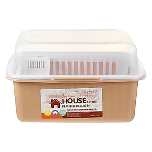 Hemoton Kitchen Drain Rack Dish Drying Rack Dish Drainer Bowl Drying Rack Chopsticks Holder Dishes Organizer Tableware Holder with Lid Cover for Restaurant Kitchen Home