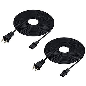 Vebner 20-Foot Power Cord Compatible with Sonos Five, Sonos Play 5, Sonos Beam, Sonos Arc, Sonos Amp, Sonos Playbase, Sonos Sub Gen 3 and Sonos Sub Mini - 2-Pack (Black)