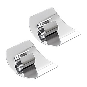 Qinlenyan Finger Guard for Left-Handed Users Stainless Steel Cooking 2pcs Cutting Adjustable Protector Safety Durable Veggie Chopper Dicing Easy to Clean A