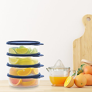 Tupperware Big Wonders 2 Cup Food Storage Bowl Set of 4 Containers with Lids, Dishwasher Safe and BPA Free (4 Containers, 4 Lids)