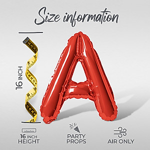 Letter Balloons - WILL YOU BE MY GIRLFRIEND 16" Inch Alphabet Letters Foil Mylar Balloon Valentines Day Banner (Red)