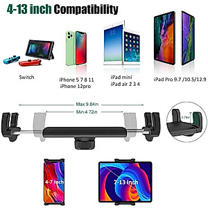 Cuxwill Spin Bike Tablet Mount for 4-13" Tablet & Smartphone, Portable Bicycle Holder Clamp for Indoor Gym Treadmill, Spinning, Elliptical, Stationary Bike, Golf Cart, for iPad Pro Mini Air, iPhone