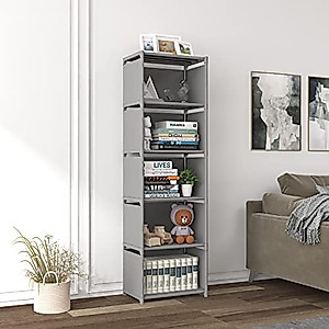 Rerii Cube Storage Shelves, 5 Cubes Closet Bedroom Organizer, Bookshelf Bookcase for Bedroom, Living Room, Small Spaces, 6-Layer