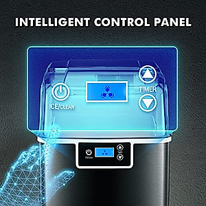 Nugget Ice Makers with Soft & Chewable Pellet Ice Countertop Self-Cleaning Compact Ice Machine 44Lbs/24H with Ice Scoop and Basket Suitable for Home Kitchen Office Bar Party