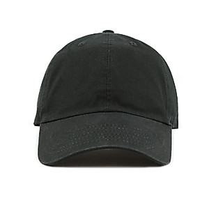 The Hat Depot Kids Washed Low Profile Cotton and Denim Plain Baseball Cap Hat (2-5 yrs, Black)