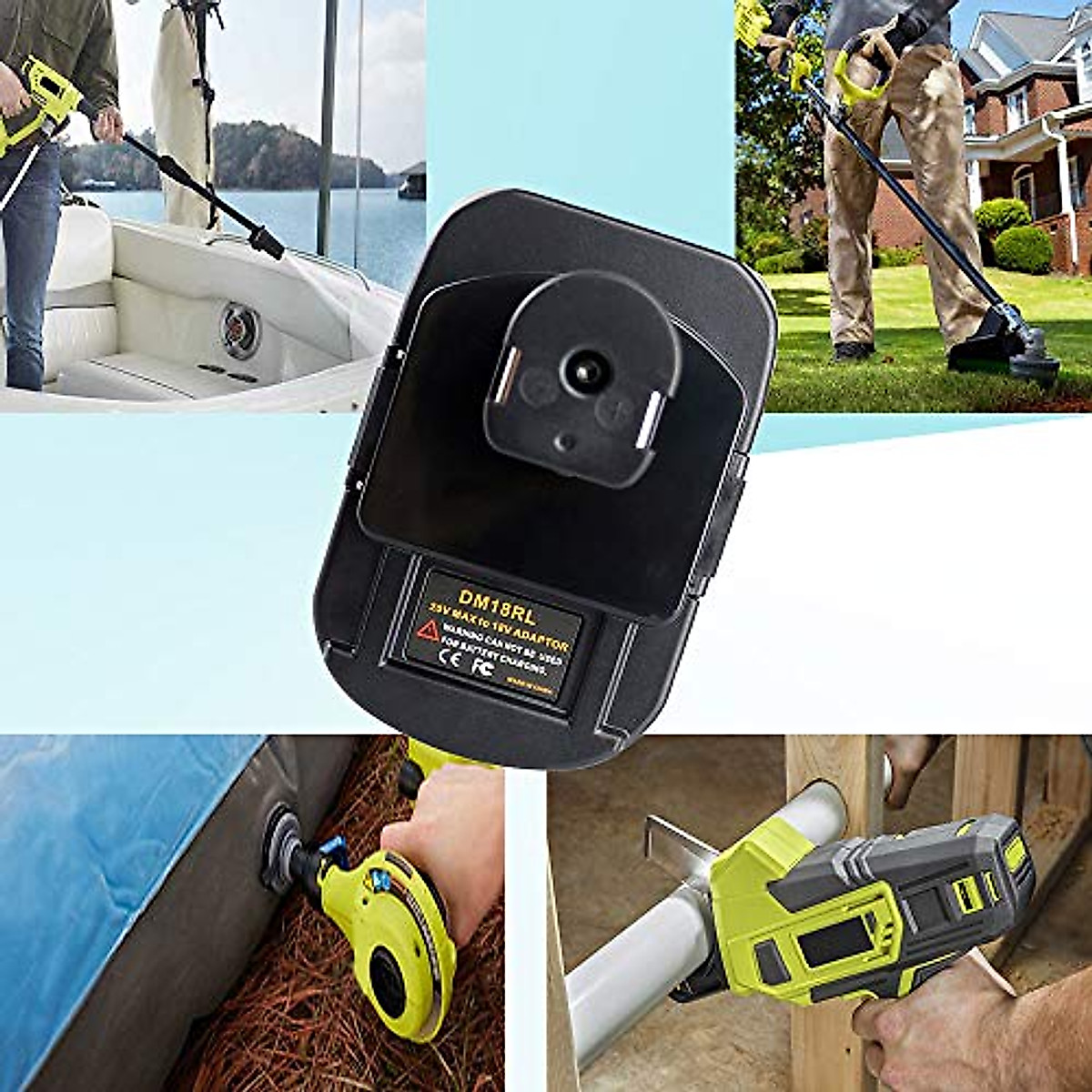 Cell9102 Battery Adapter for Dewalt to Ryobi Battery Adapter, Convert Dewalt 20V Llithium Battery DCB205 DCB207 to Ryobi 18V One+Battery P107 P108, with 5V 2.1A(Max) USB Charge