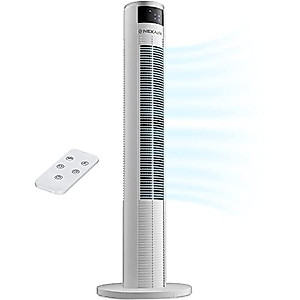 NEXAIR 36” Oscillating Tower Fan, 3 Speed Portable Fan Tower With Remote Control, Quiet Operating Floor Fan for Bedroom with 7.5 Hr Auto Off Timer, Modern Design Room Cooling Fan For Home & Office
