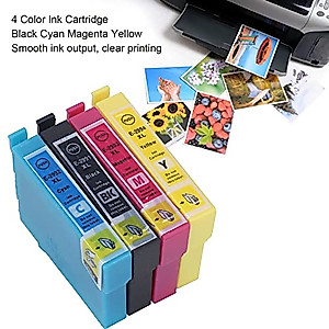 Hilitand 4 Color Ink Cartridges Replacement Inkjet Cartridge Print Photos, Test Papers, Documents Printer Cartridge for Printer Accessories