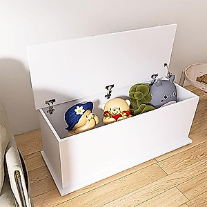 40" Storage Chest Trunk, Modern Wood Chest Kids Toy Box Organizer with Lift Top and 2 Safety Hinges Sturdy and Large Storage Trunk for any Playroom, Bedroom and Living Room