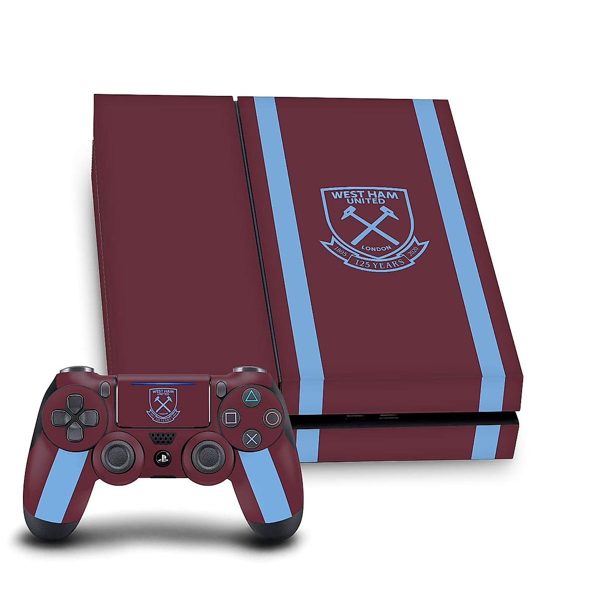 Head Case Designs Officially Licensed West Ham United FC Jersey 2020/21 Home Kit Vinyl Sticker Gaming Skin Case Cover Compatible With Sony PlayStation 4 PS4 Console and DualShock 4 Controller Bundle