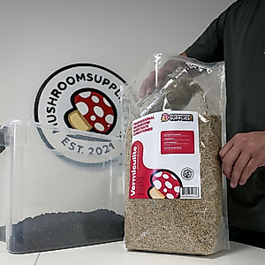 MushroomSupplies.com Organic Vermiculite (8QT) | Substrate Conditioner for Mushroom Growing | Mycologist Recommended