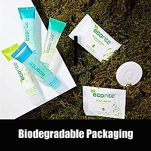 Ecorite 2 in 1 Shampoo/Conditioner with Cucumber-Melon Fragrance, Travel Size Hotel Amenities Biodegradable/Recyclable Tube, 1 fl oz/30 ml, Pack of 48