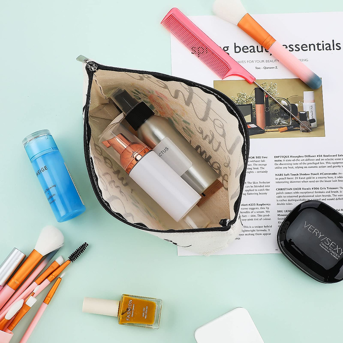 Weewooday 2 Pack Mother of the Groom and Bride Gifts Makeup Bags Floral Canvas Cosmetic Travel Toiletry Bag for Mom Mother in Law Wedding Engagement Gift