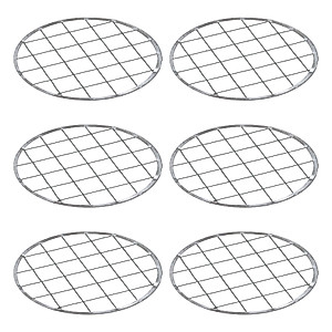 Honbay 6PCS Metal Flower Mason Jar Lid Insert Wide Mouth Mason Jar Flower Organizer Lids Insert with Square Grids for Flower Arranging for Valentine's Day Home Office