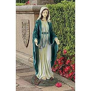 Design Toscano Virgin Mary the Blessed Mother of the Immaculate Conception Religious Garden Statue, 23 Inch, Polyresin, Full Color